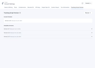 Tracking Script Version Management