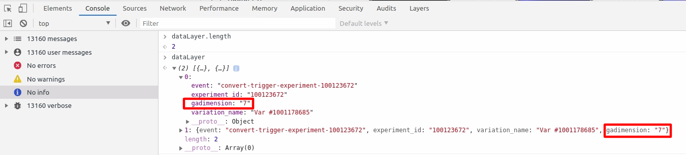 Custom Dimension in the dataLayer
