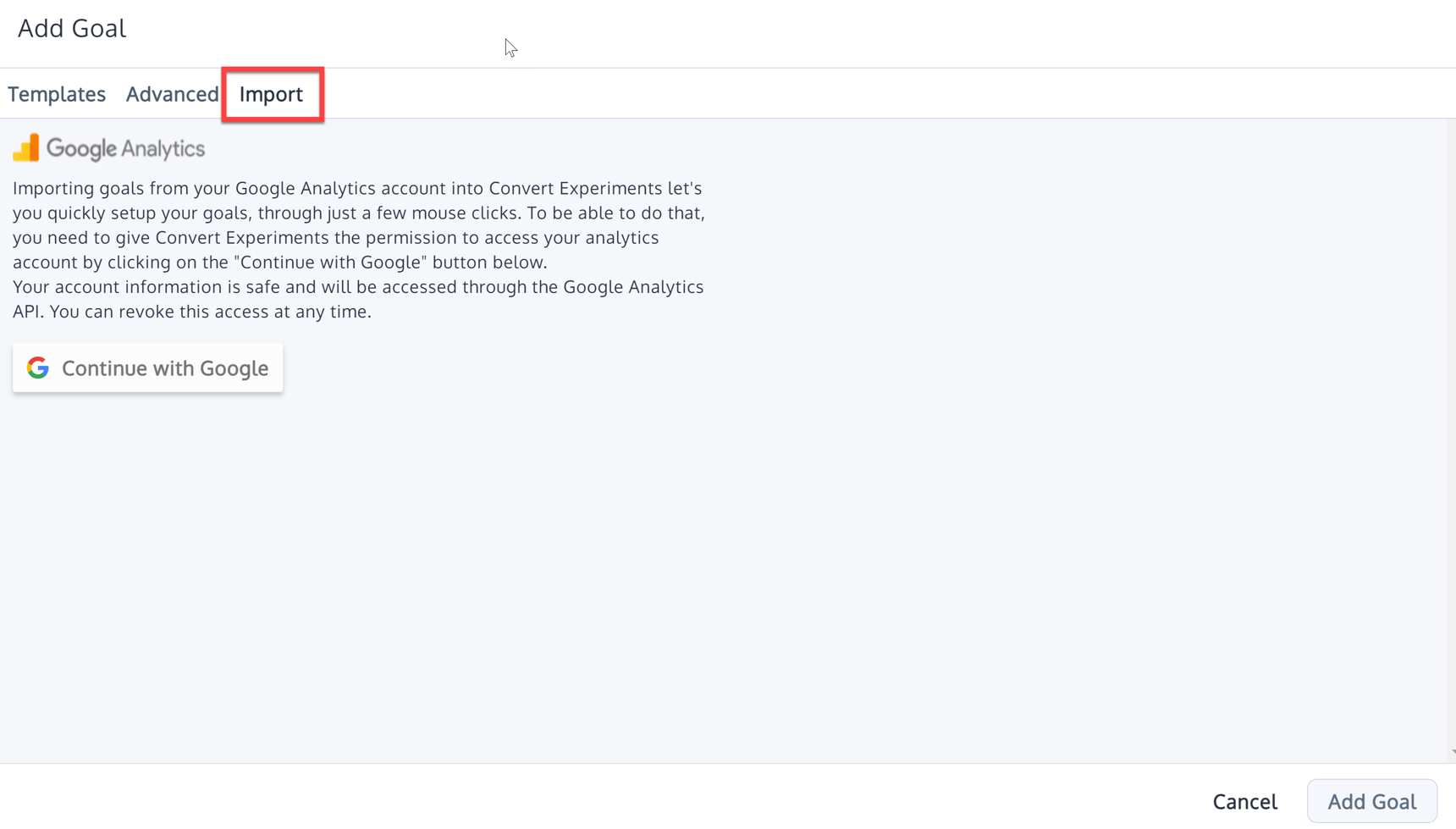 How do I Import Goals from Google Analytics?