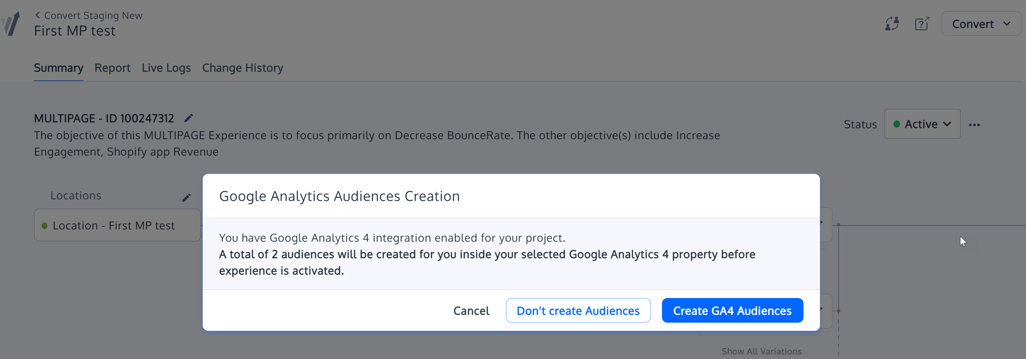 Integrate Convert Experiences with Google Analytics 4