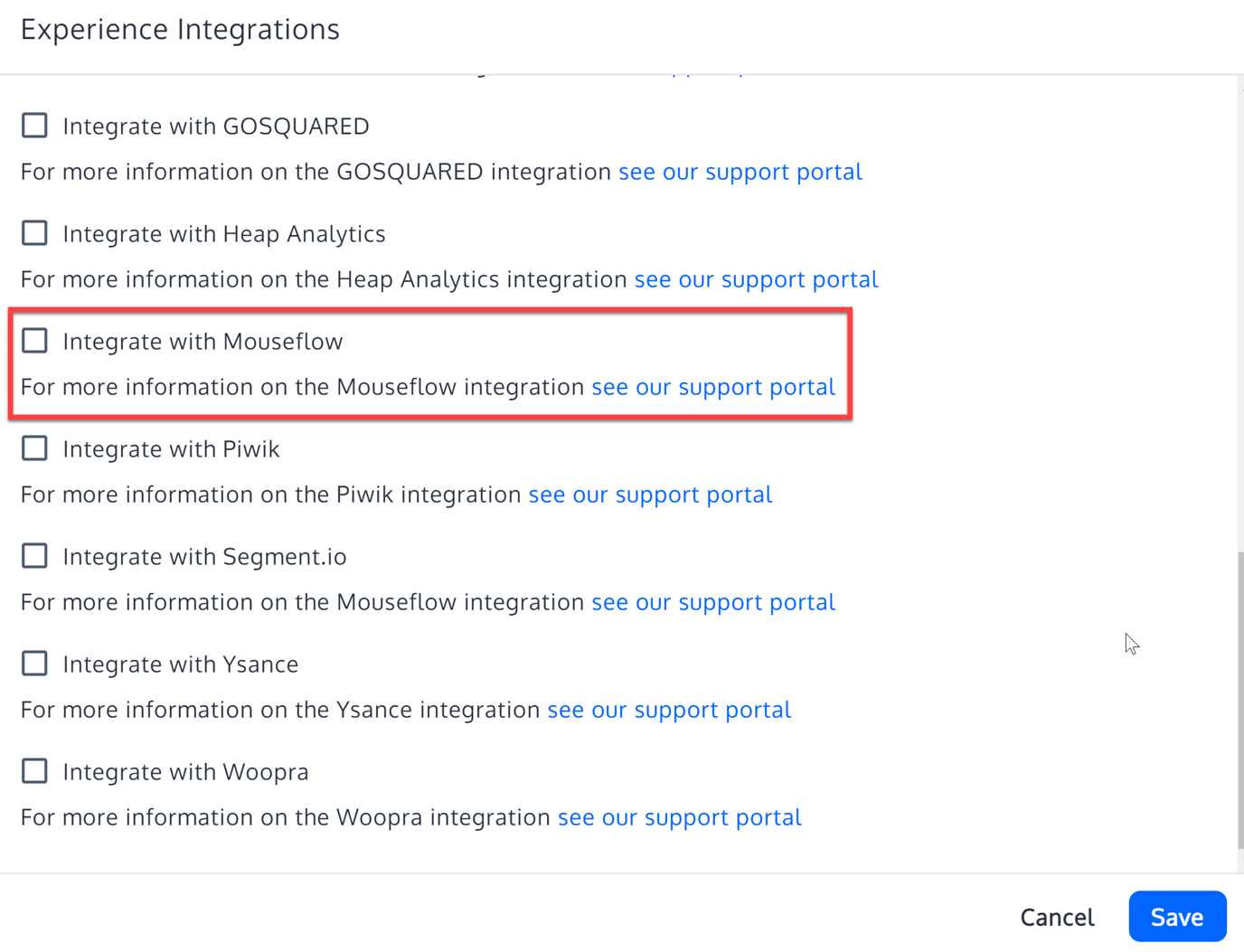 Integrate Convert Experiences with Mouseflow