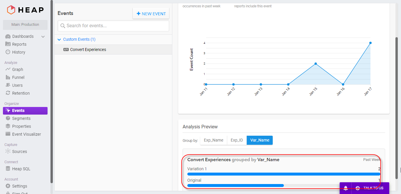 Integrate Convert Experiences with Heap Analytics