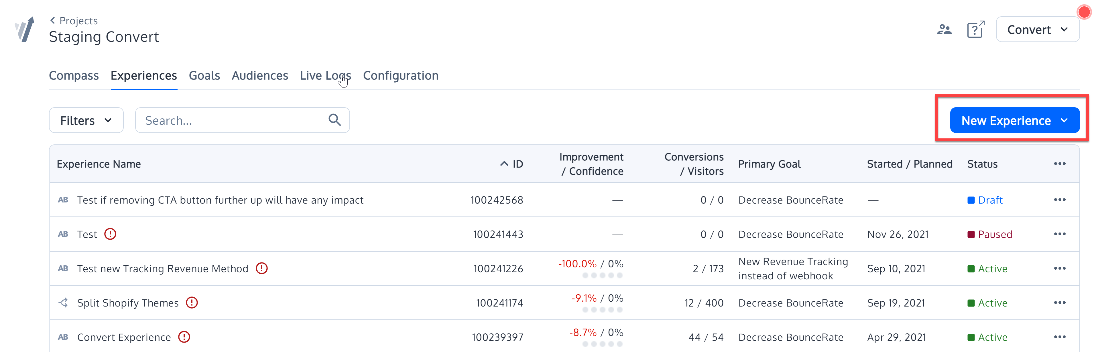 Creating a Multivariate Experiment