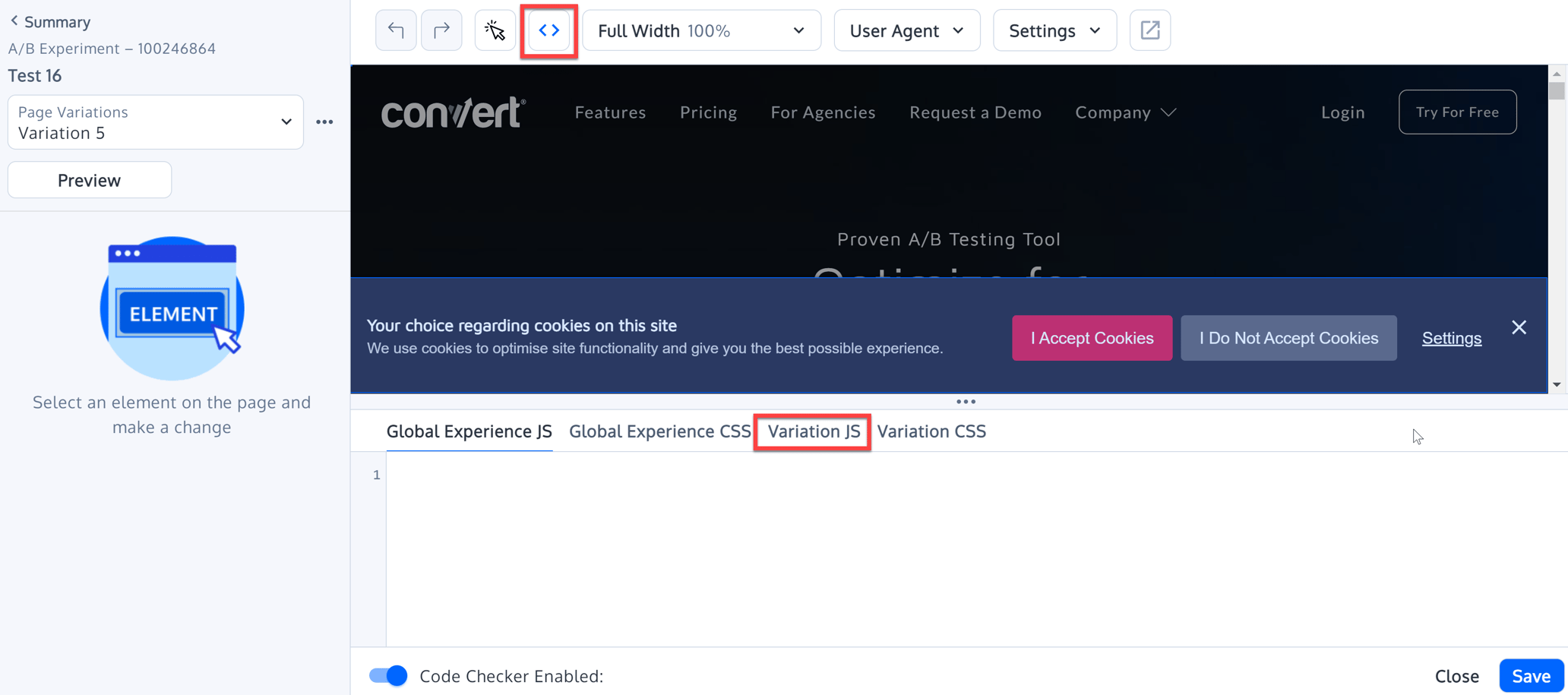 Send variations as GA events to use advanced segments (audiences)