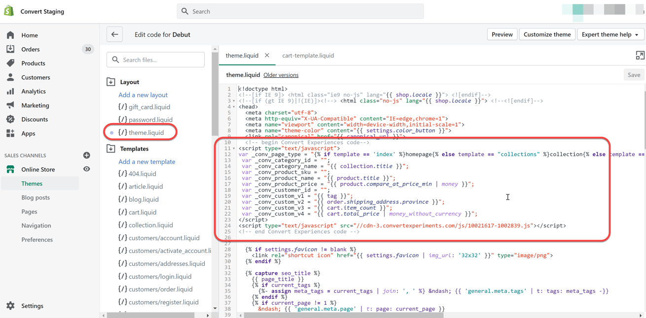 Convert Shopify Manual Integration